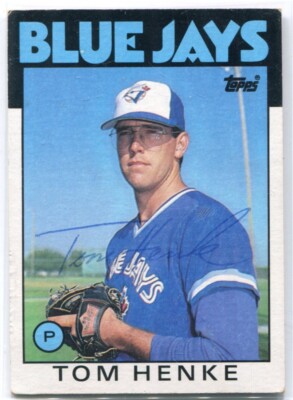 1986 Topps - TOM HENKE - Hand Signed Autograph Vintage Card - BLUE JAYS ...