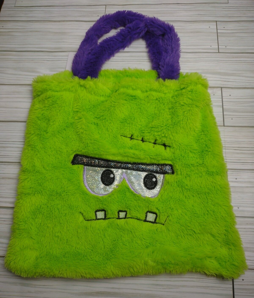 Frankenstein Halloween Monster Trick Or Treat Bag Emoji Face Furry ...