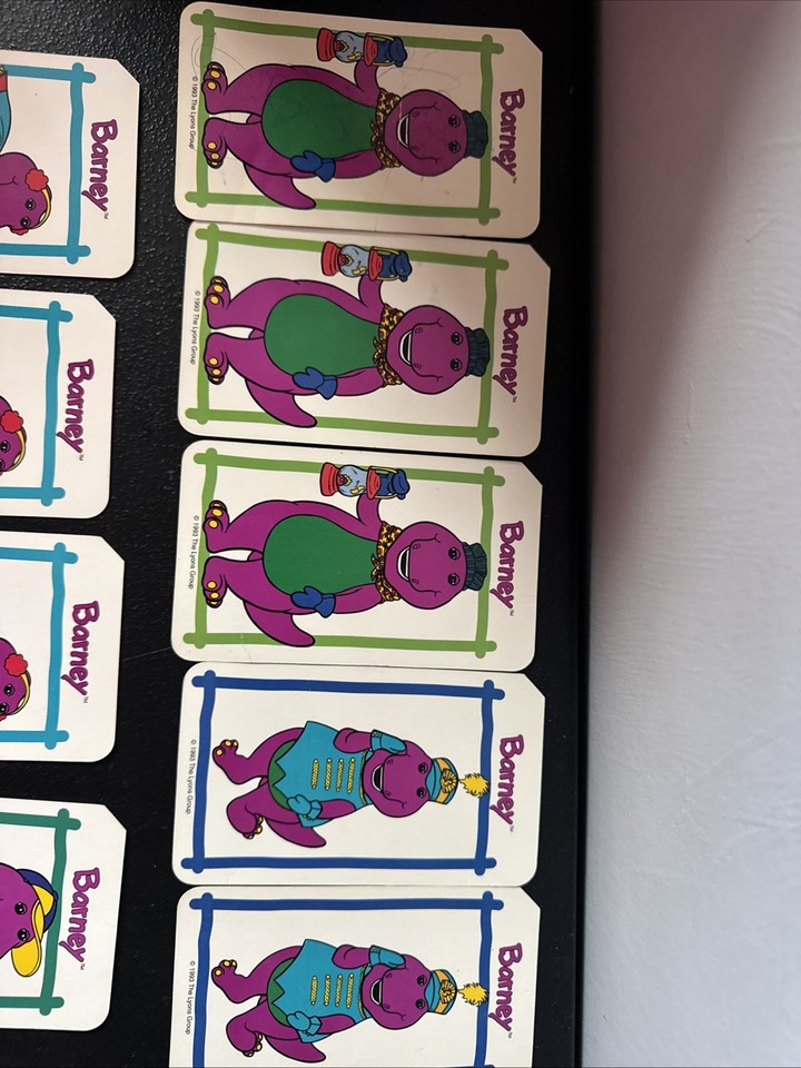 Barney & Baby Bop Lot. Stencils, Rubbing Plates, Matching Cards. see ...