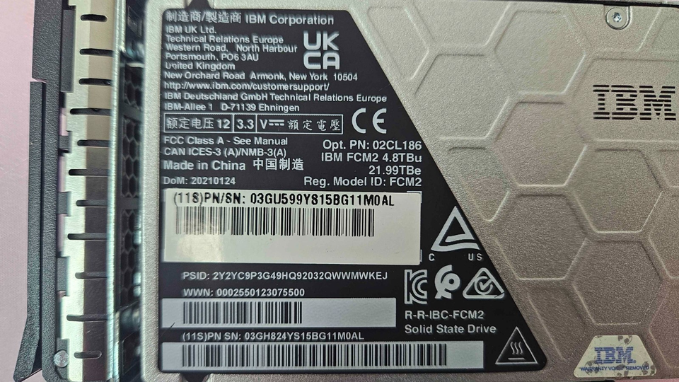 IBM 2076 ADS5, 2078 AHS5, 03GH469, 4.8 TB NVMe FlashCore Module. SEE ...