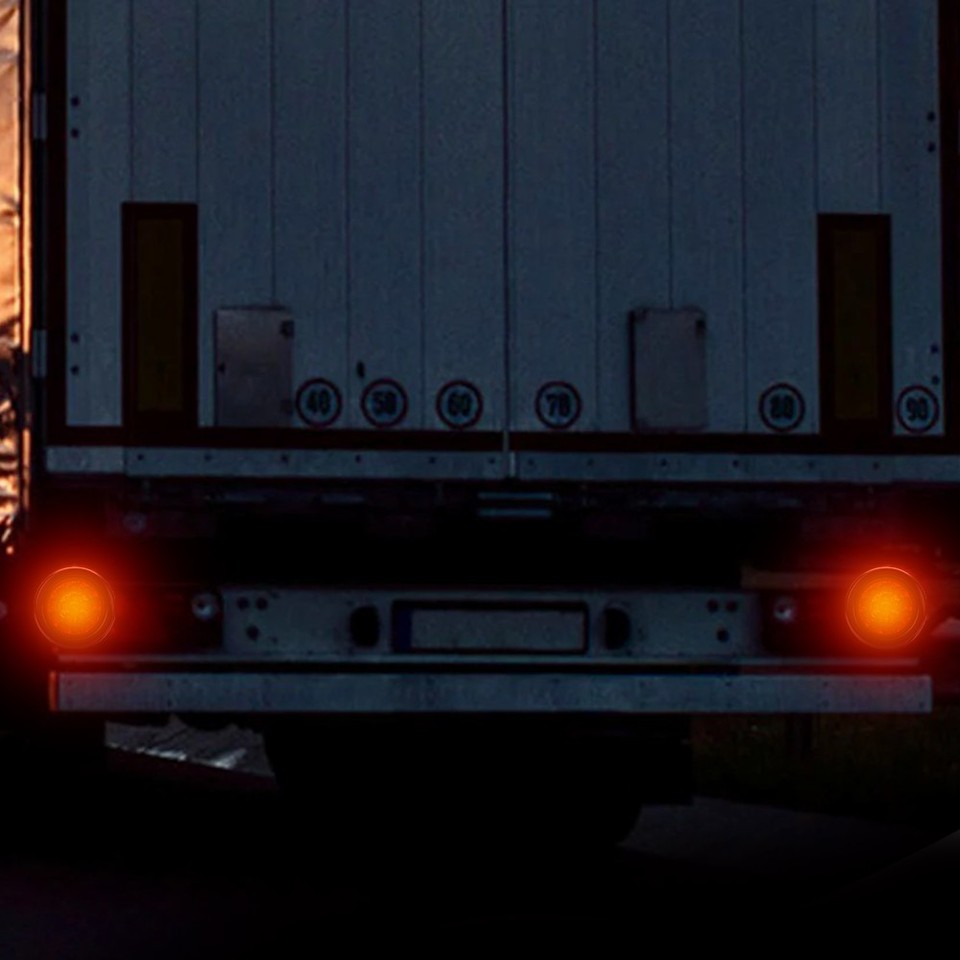 Amber/Red 4inch Round LED Truck Trailer Stop Turn Tail Brake Lights ...