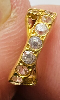 X-shape BOHO 22kt gold nose ring pin HOOP India 18 gauge CRYSTALS-USA ...