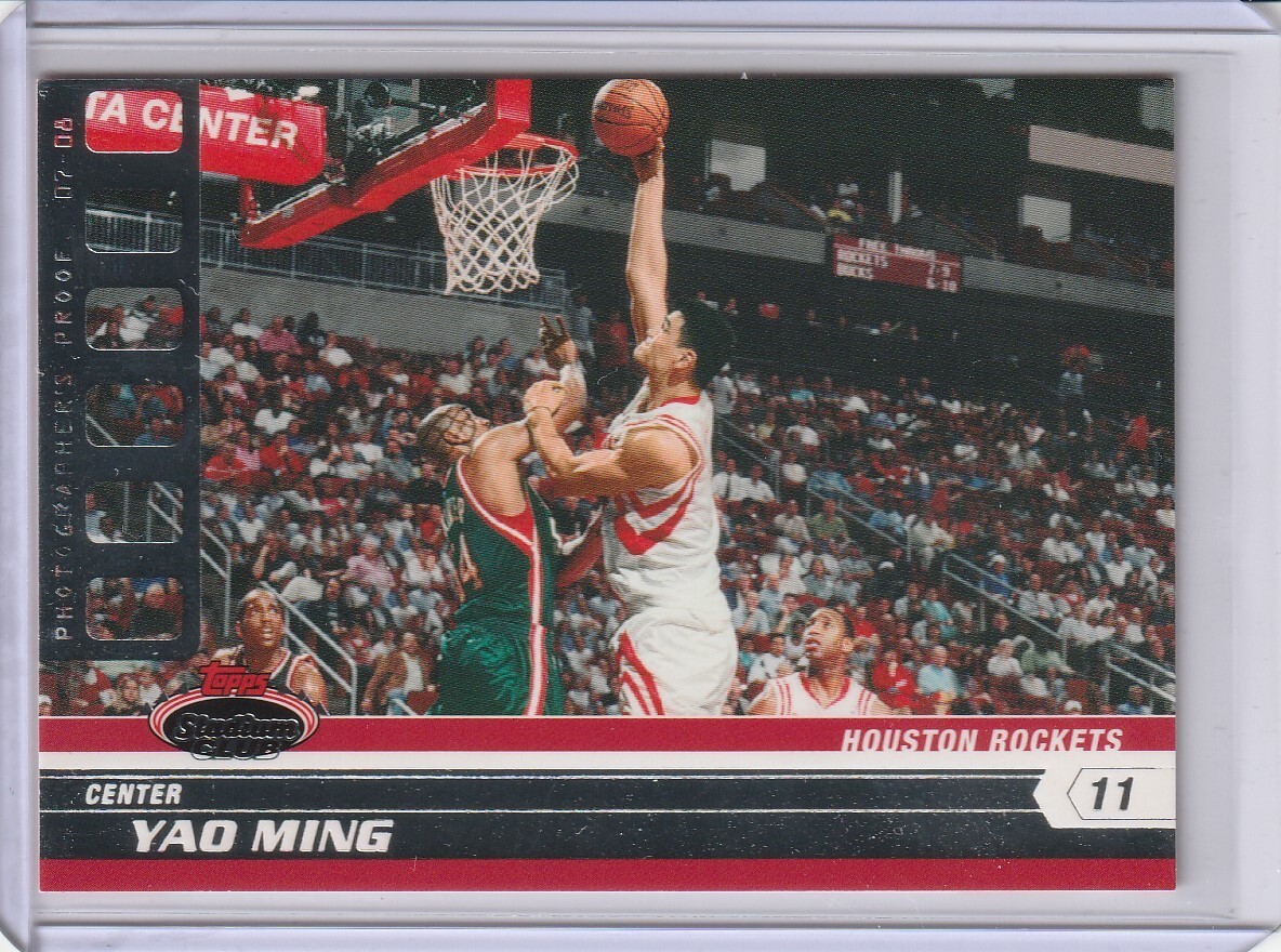 YAO MING Rockets 2007/08 Topps Stadium Club #11 Silver Photographer's ...