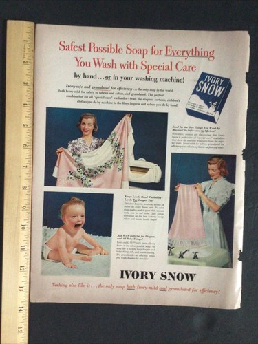 Ivory Snow Ad Clipping Original Vintage Magazine Print 1950s MCM #2 | eBay