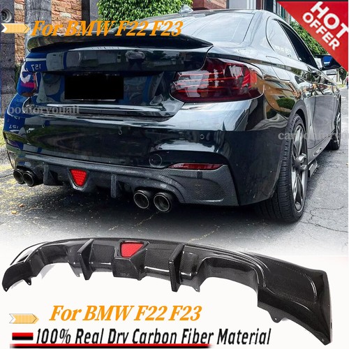100%REAL CARBON For BMW M235i M240i F23 F22 14-19 Rear Bumper Diffuser ...