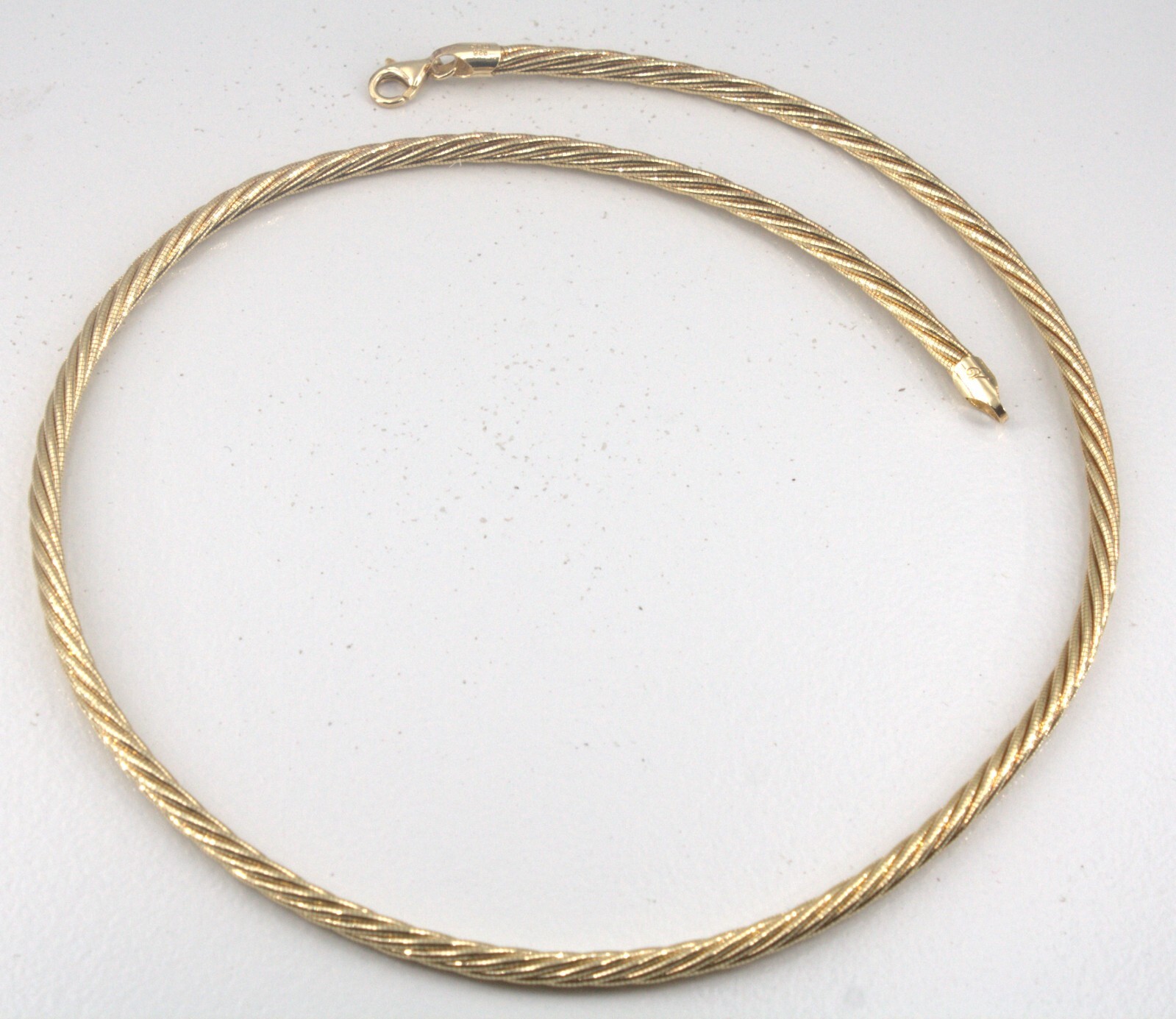Sterling Vermeil 4mm Wide Collar Twisted Rope Wire Chain Necklace 20 ...