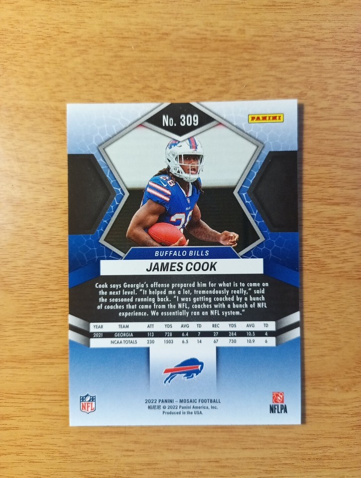 JAMES COOK 2022 PANINI MOSAIC ROOKIE FOOTBALL CARD-#309-BILLS 🏈🔥🏈🔥 | eBay