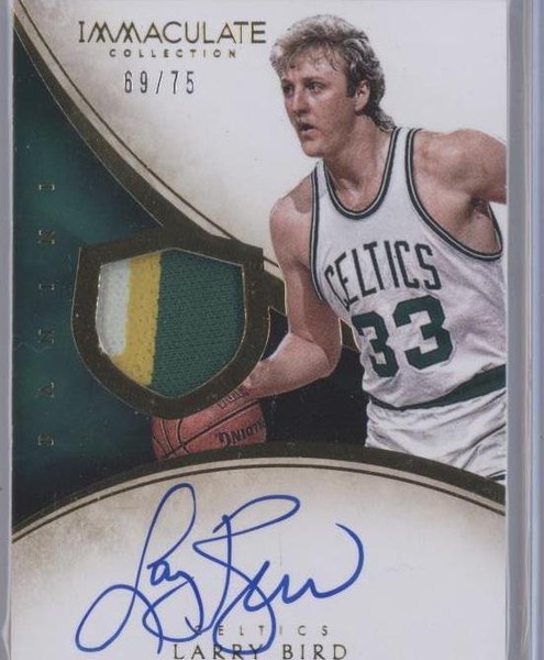 2013-14 Panini Immaculate Collection - Patch Autographs #170 Larry Bird ...