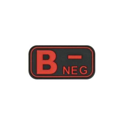 3D Blood Group B- Negative Red Embroidered Patch Scratch Rhesus NEG ...