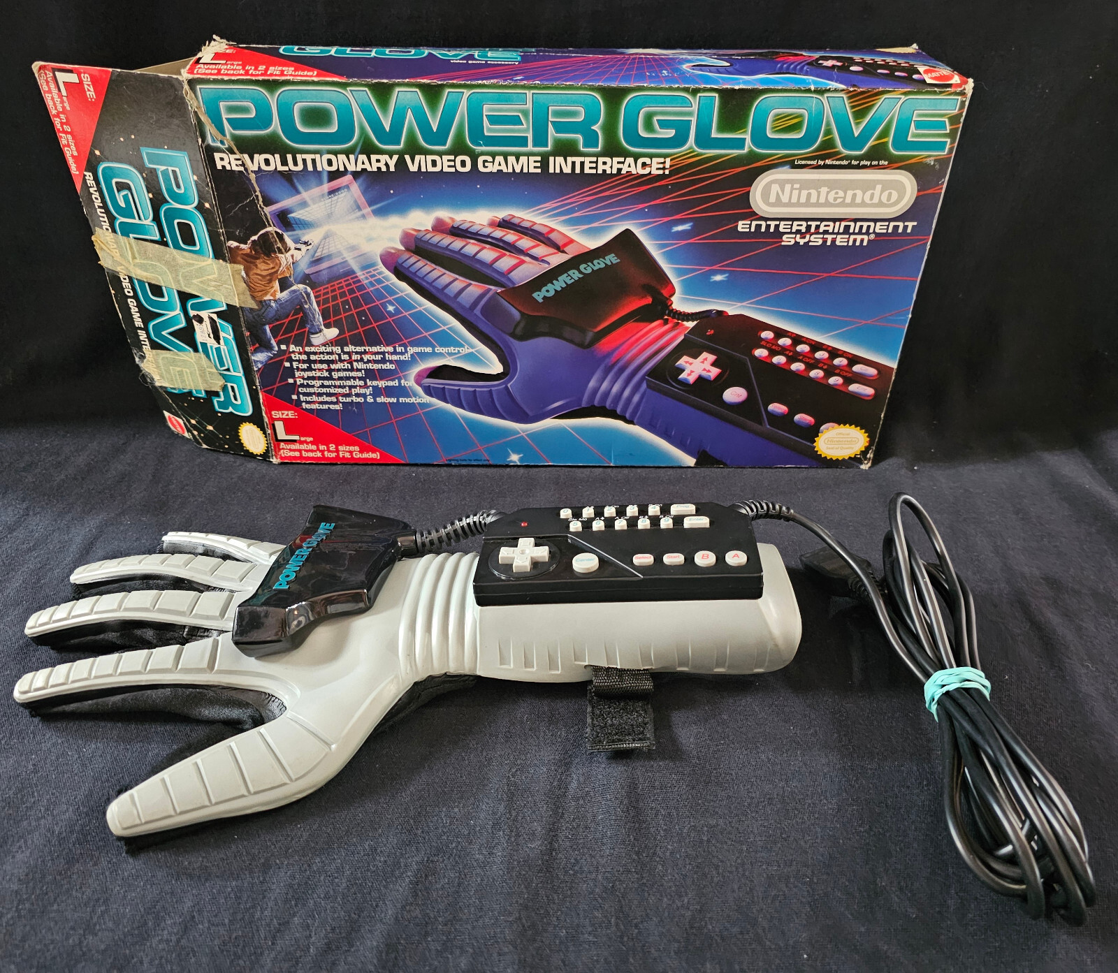 Nintendo - Mattel - Vintage NES Power Glove w/Box - RARE Large Size ...