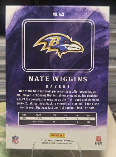 2024 Panini Origins - Rookies Nate Wiggins #143 Holo Orange /149 (RC ...