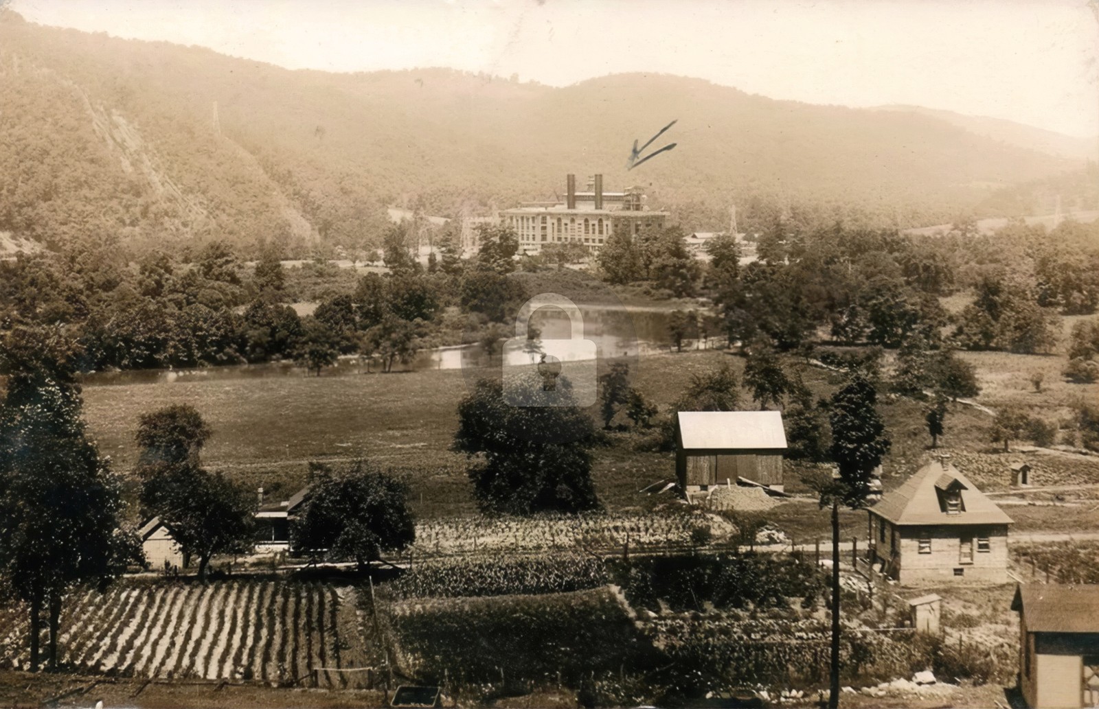 Aerial View Factory nr SAXTON PA Bedford County RPPC Photo Postcard ...