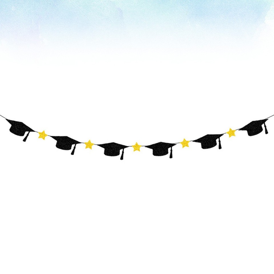 Creative Graduation Party Pendant Doctorial Hat Star Paper Banner ...
