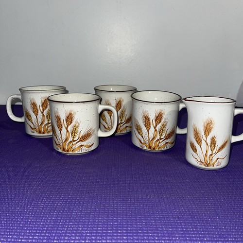Vintage Main Aisle Buckwheat Stoneware 4 Mugs & Creamer Japan ...