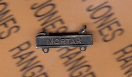 US Army Marine Corps Marksmanship MORTAR 1/20 Silver hanger tab badge ...