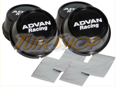 4 ADVAN BLACK HIGH TYPE 73MM WHEELS CENTER CAPS RZ RS RG TC RC TC-II TC ...