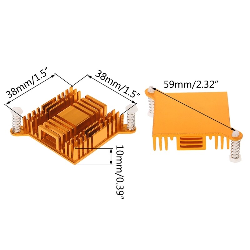 38x10x38mm Aluminium Heatsink Cooler Fin for PC Northbridge Southbridge ...