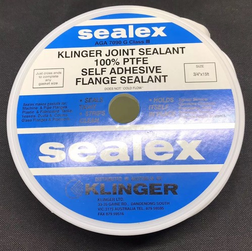 Klinger Sealex 100% PTFE Flange Joint Sealant Tape 3/4" x 15ft (19mm x ...