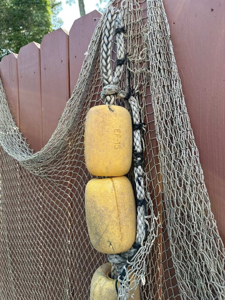 4 x Authentic Used Fishing Net Floats On Rope ~ Old Vintage Nautical ...