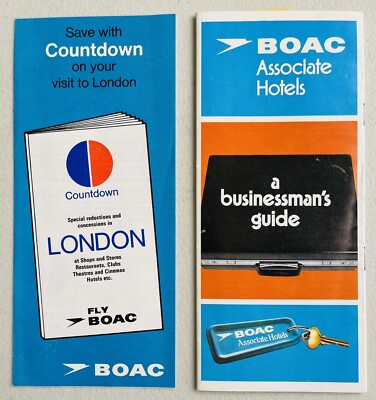 BOAC Airlines Brochures - London Visit and Hotel Guide - Set of 2 ...