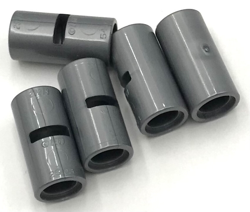 Lego 5 New Flat Silver Technic Pin Connectors Round 2L with Slot Pin ...