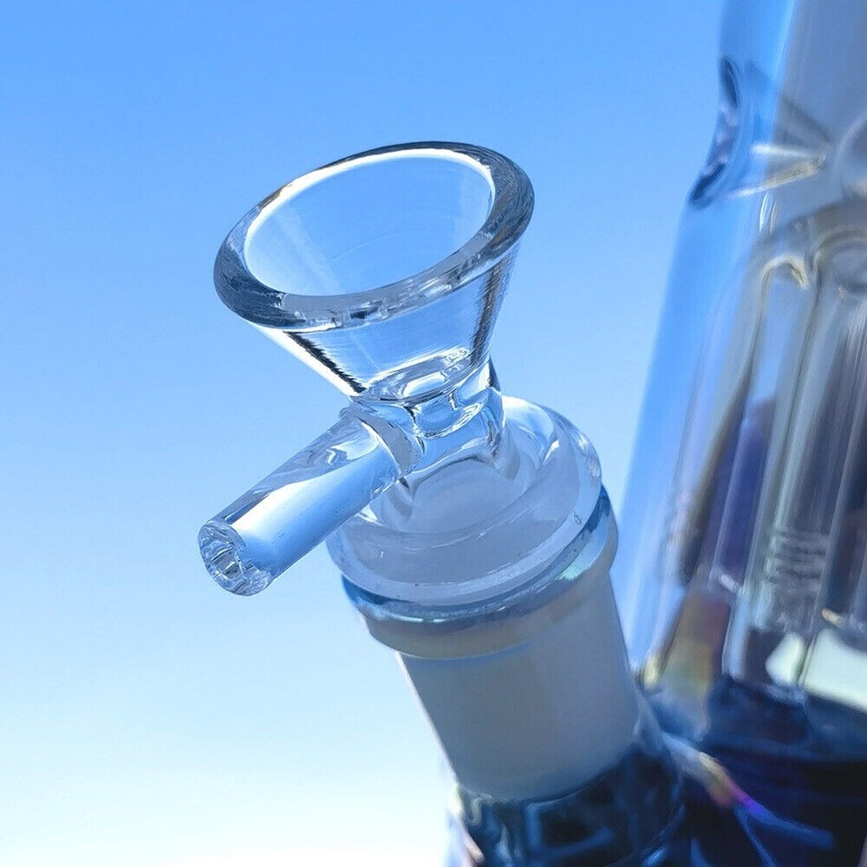 25cm Blue Glass Bong Water Pipe Smoking Hookah Percolator Bongs Bubbler ...