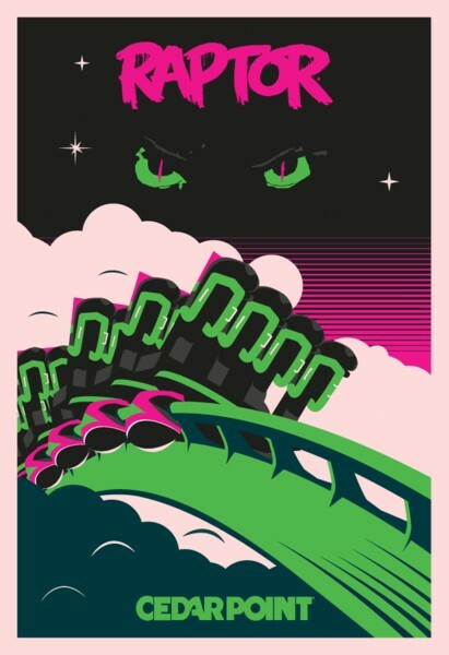 Limited Edition Raptor Cedar Point Poster Made To Thrill Roller Coaster ...