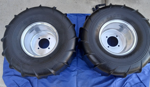 Honda ATC Wheels Douglas Blue Label 4 x 100 w/dick Cepek sand paddle ...