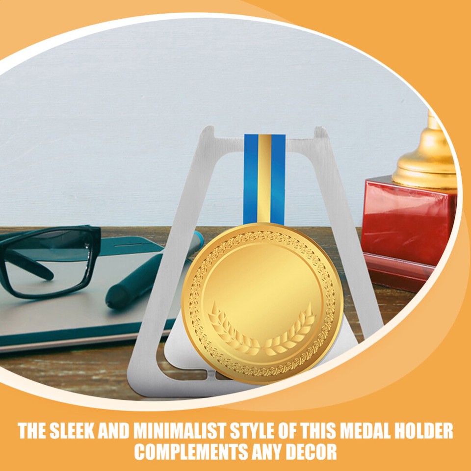 2pcs Medal Display Stand Stainless Steel Medal Holder Tabletop Folding ...