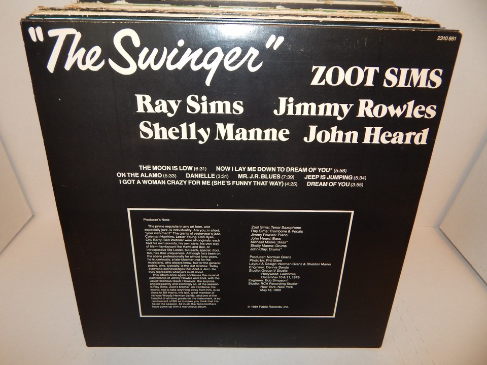 ZOOT SIMS The Swinger Shelly Manne John Heard '81 Pablo Artisan stamper ...