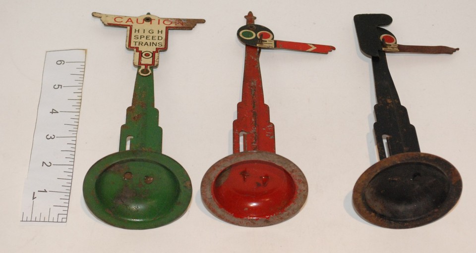 3 Vintage Tin Train Railroad RR Crossing Signs Signals | eBay
