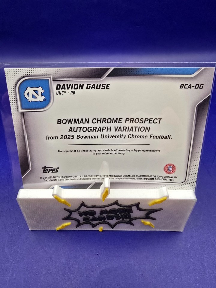 2025 Bowman University Chrome Davion Gause Blue Refractor Auto /150 | eBay