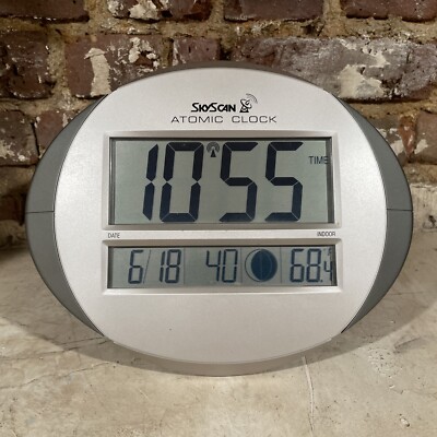 Vintage SkyScan Atomic Wall Or Desk Alarm Clock Moon Phase Temp Tested ...