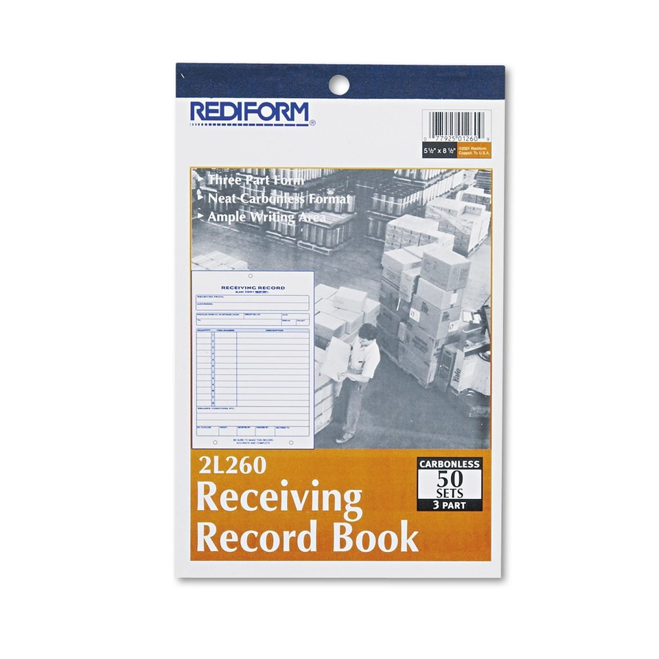 Rediform 2L260 Receiving Record Book 5 1/2 x 7 7/8 Three-Part ...