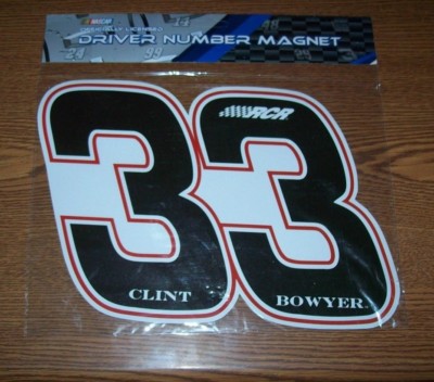 CLINT BOWYER #33 RCR 12X9 R&R DRIVER NUMBER MAGNET | eBay