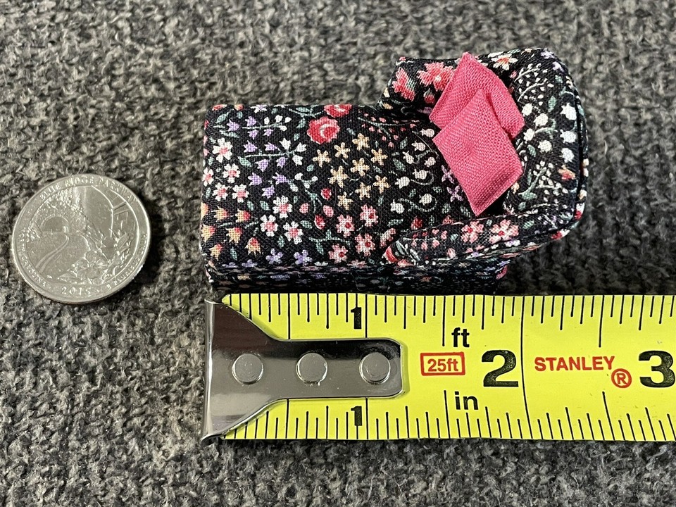 Vintage Floral Chaise Lounge Chair w/Table - d. Anne Ruff - Dollhouse ...