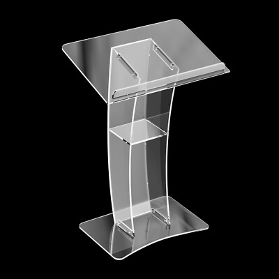 Acrylic Clear Podium Plexiglass Pulpit School Conference Church Curve ...
