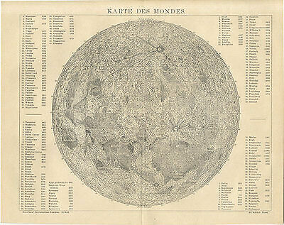 Karte des Mondes Selenografie Mondkartierung Krater Manzinus Baco ...
