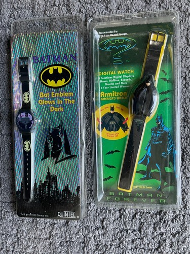 Batman Wristwatches With Open Capes By Quintel (1991) & Armitron (1995 ...