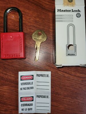 NEW Master Lock 410KARED Lockout Padlock KA Red 1-3/4"H with key and ...