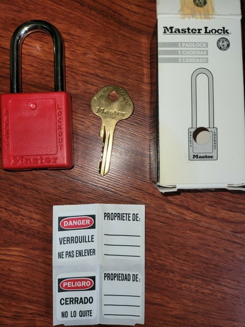 Master Lock 410KARED Safety Lockout Keyed Alike Padlock Red M175 for ...