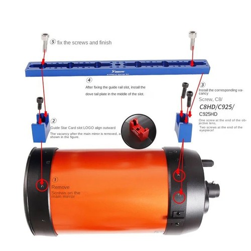 Celestron C925/925HD Telescope Dovetail Plate Rail Mounting Adapter Kit ...