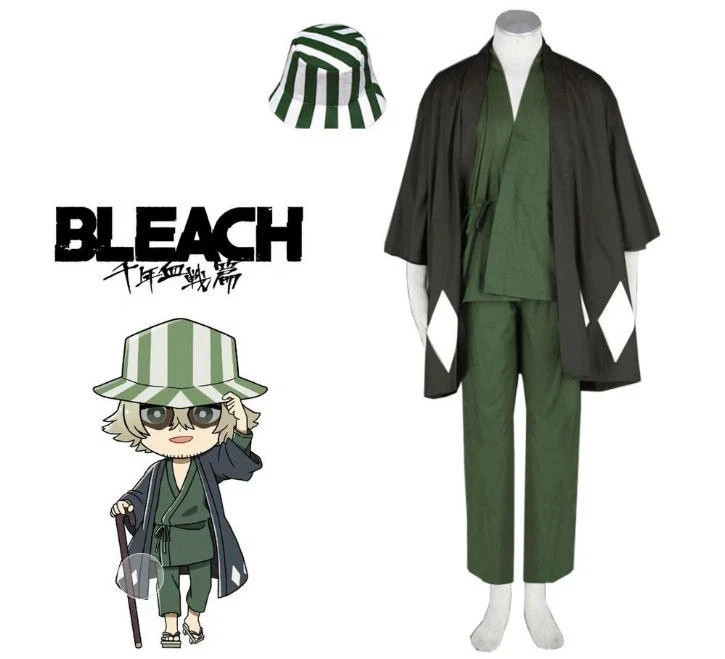 BLEACH Urahara Kisuke Kimono Anime Outfit Uniform Cosplay Kostüm ...