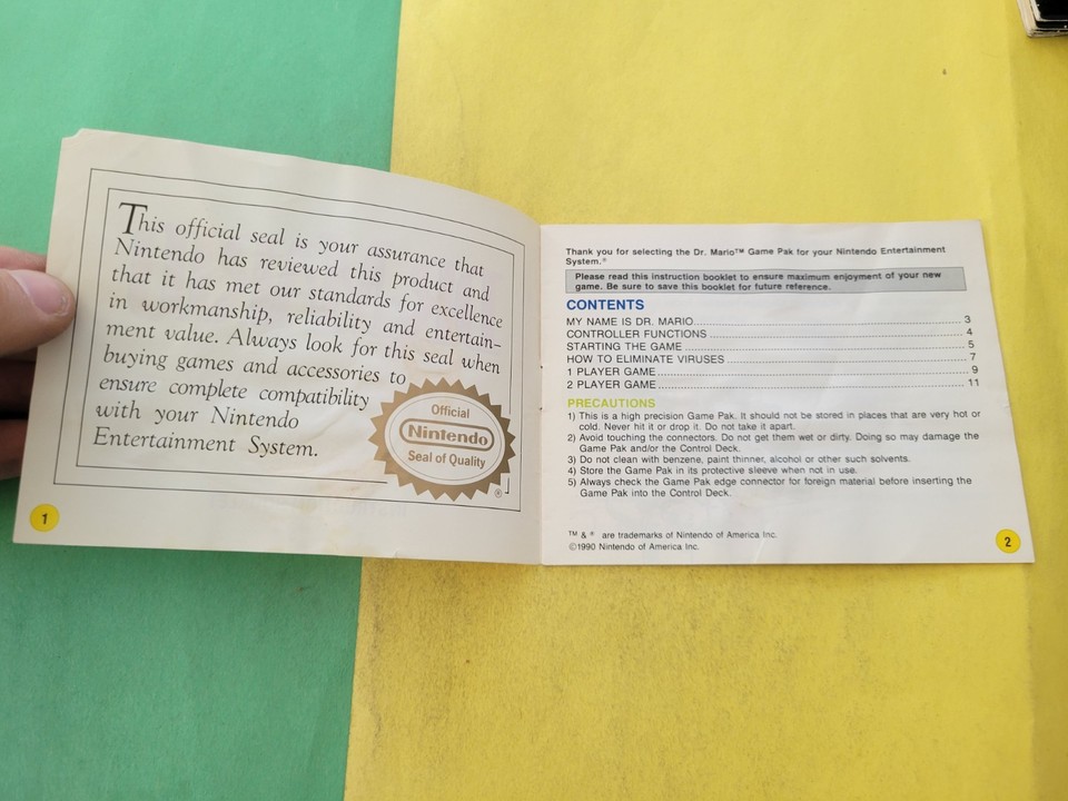 Dr. Mario Nintendo NES Instruction Manual Booklet ONLY | eBay UK