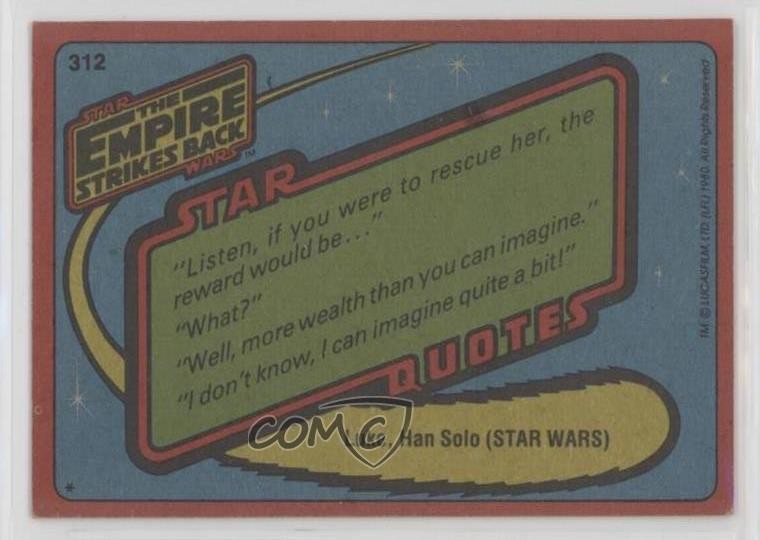 1980 Topps Star Wars: The Empire Strikes Back Toward Tomorrow #312 1x8 ...