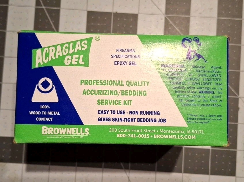Brownells ACRAGLAS Gel Glass Bedding Non-Flammable 2 Gun Kit 4oz | eBay