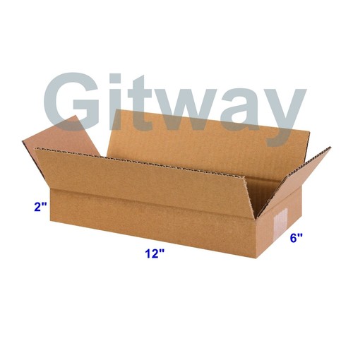 25 Pk 12x6x2 Multi Depth Corrugated Carton Cardboard Shipping Mailing ...