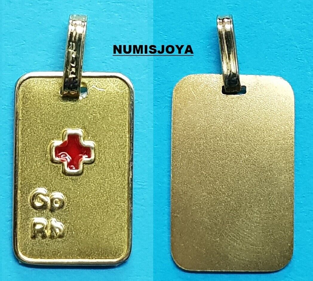 BLOOD GROUP IDENTITY PLATE 18K gold. Weight 1.40 gr. 16x10mm. | eBay