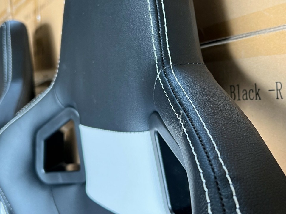 Pair BB6 Reclining Tilting Bucket Sports Seats Pair Black / White ...