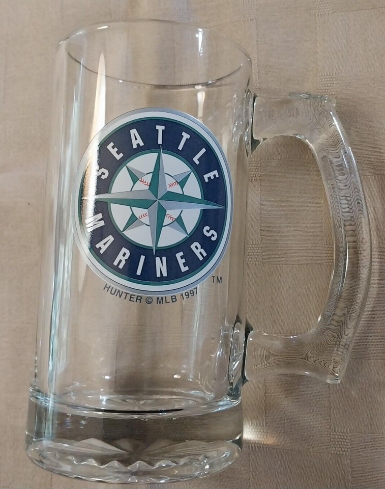 Vintage 1997 MLB Seattle Mariners Baseball Souvenir Glass Mug Stein Cup ...